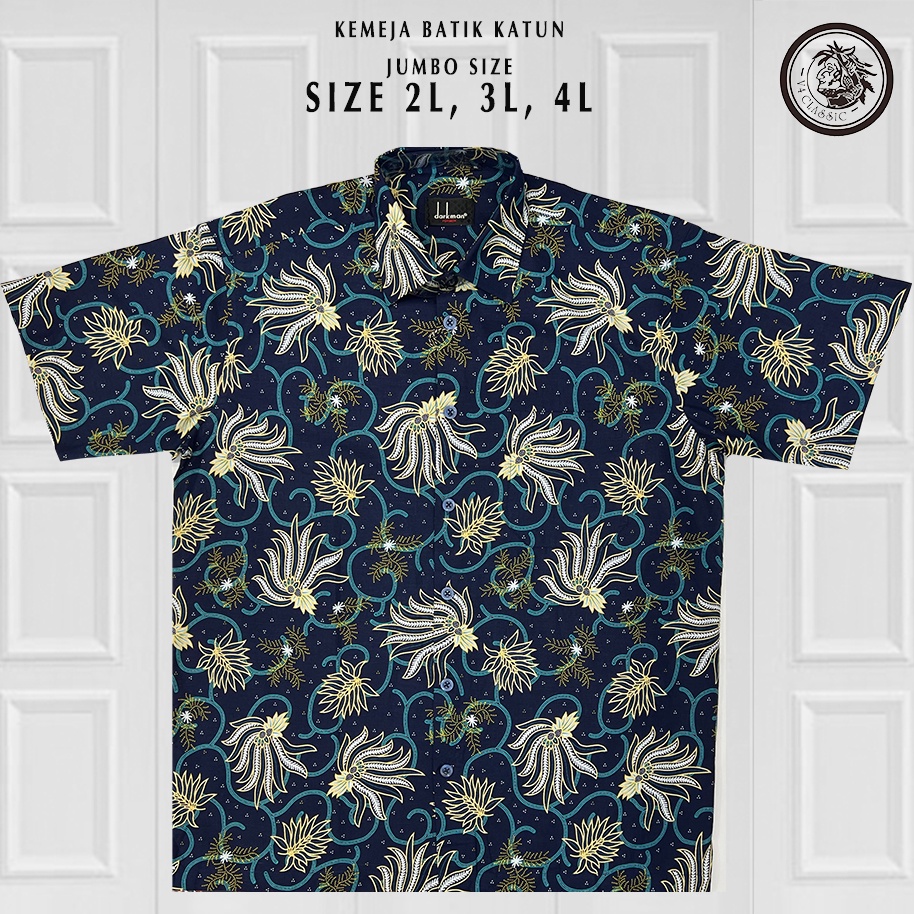 Jual KJ02145 Kemeja Batik JUMBO Lengan Pendek (SIZE 2L,3L,4L) | Shopee Indonesia