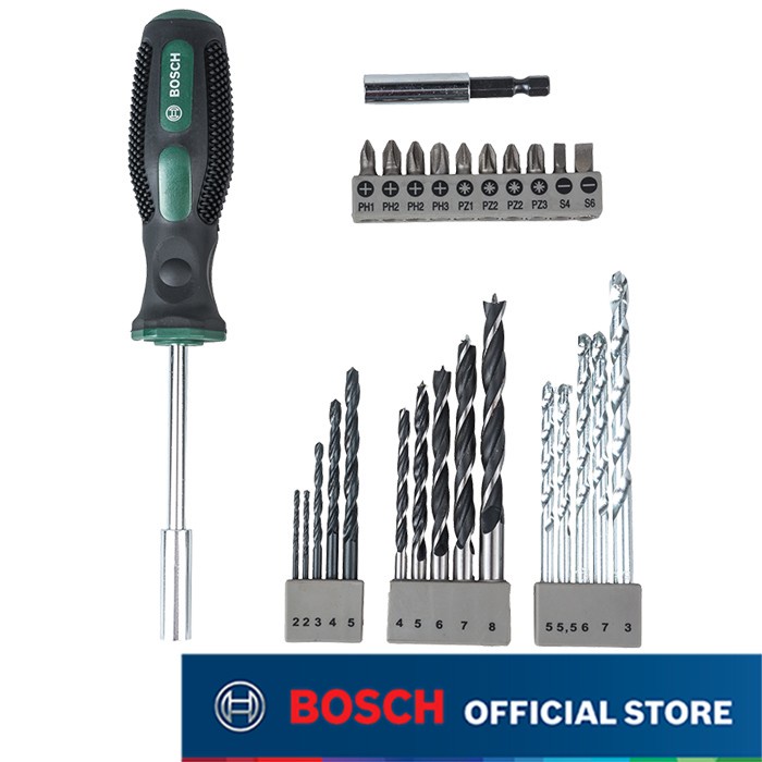 Jual Obeng Bosch 27Pcs Drill Sdb Accessory Sets / Mata Obeng + Bor Set ...