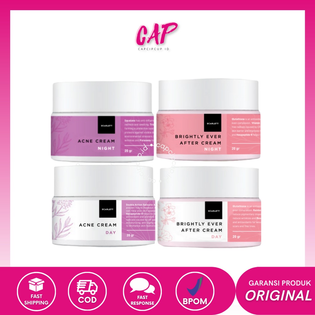 Jual CAP - SCARLETT Whitening Cream Original (Brightly Ever After ...