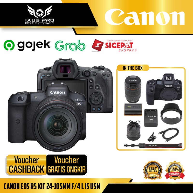 Jual Canon EOS R5 Kit 24-105mm F/4 L IS USM | Shopee Indonesia