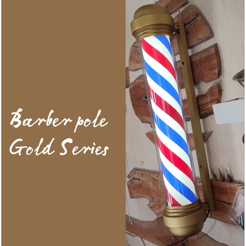 Jual Barber pole Gold Lampu Barbershop | Shopee Indonesia