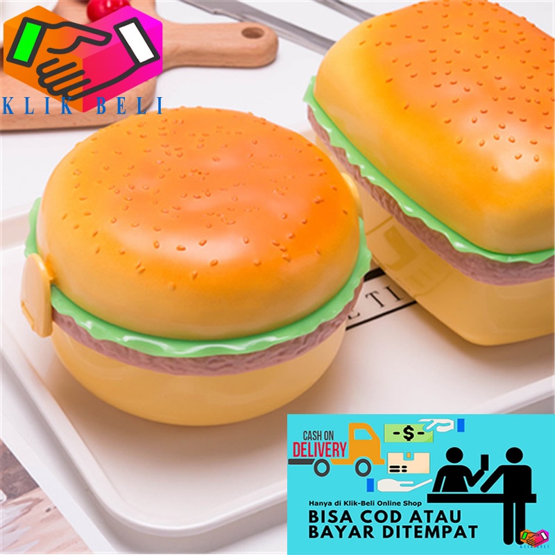 Jual Kotak Makan Motif Bentuk Burger Lunch Box Bento Hamburger Bulat ...