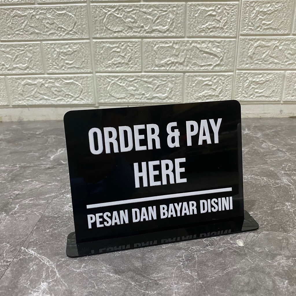 Jual Order Pay Here Bayar Disini Sign | Acrylic - Laser Cut | Shopee ...
