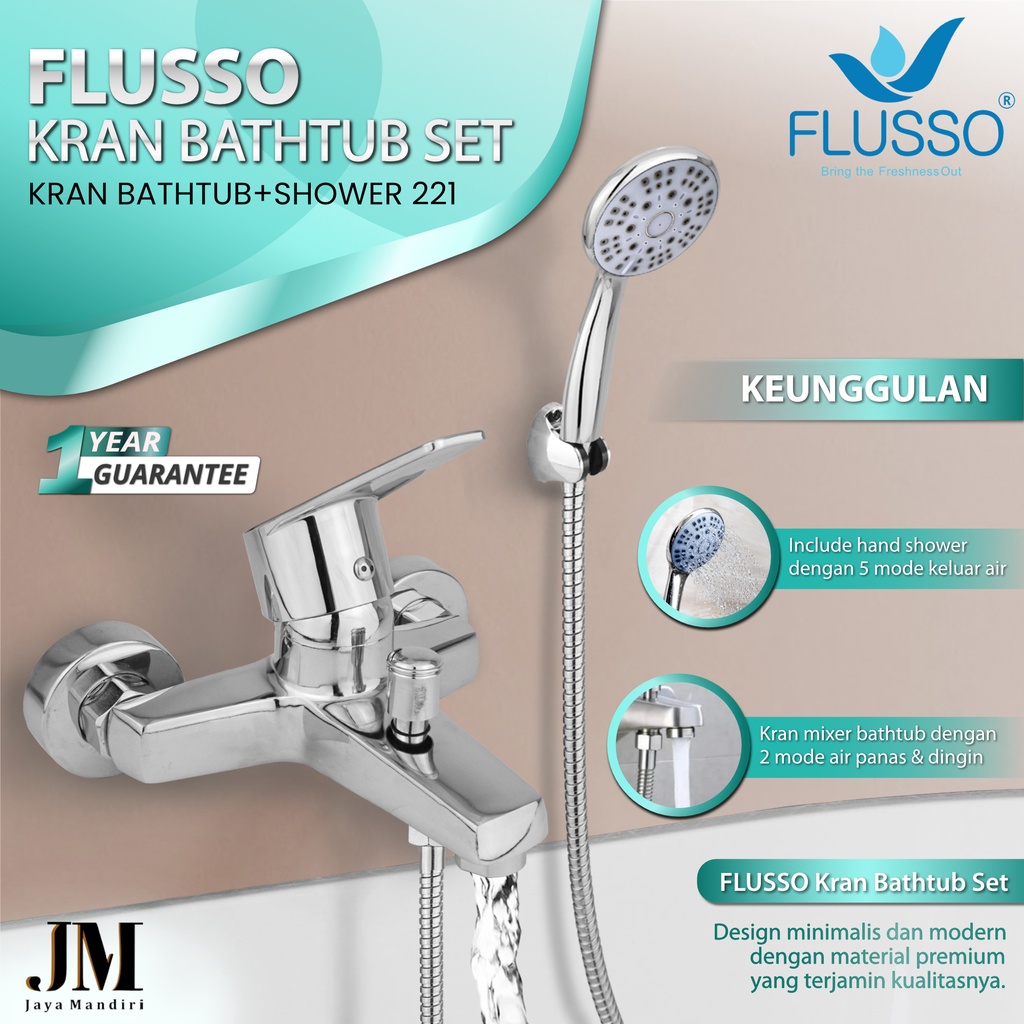 Jual Flusso Set Komplit Kran Bathub Panas Dingin Tinggal Pasang hand ...