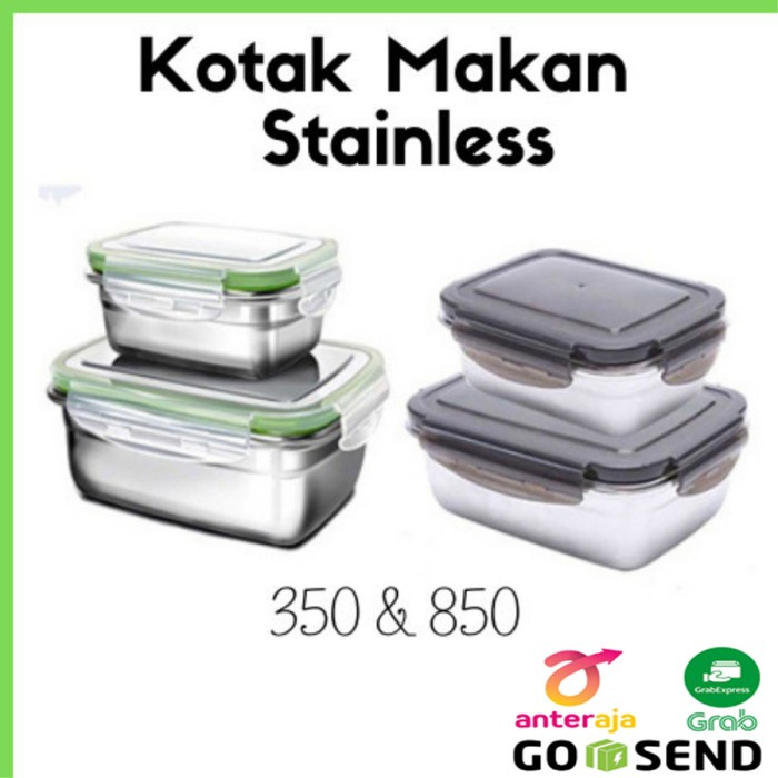 Jual Bekal Tupperware Kotak Makan Stainless / Kotak Bekal Makanan Lunch ...