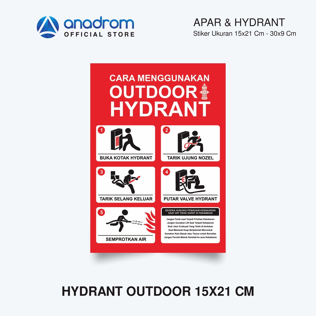 Jual Stiker Cara Penggunaan Apar & Hydrant I Size 15x21 Cm - 30x9 Cm I ...