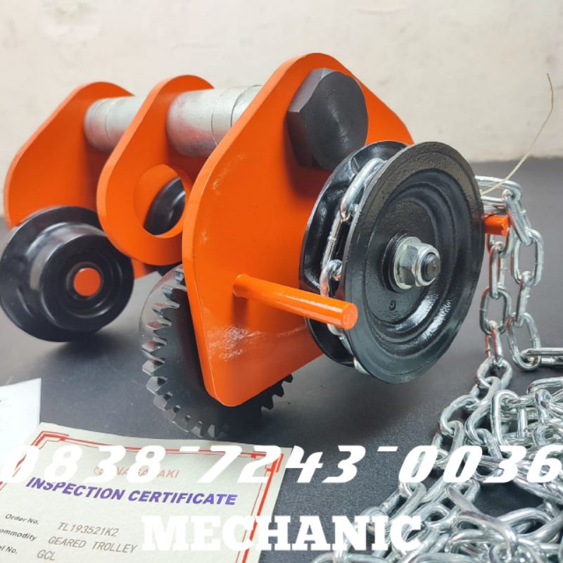 Jual Geared troly 1 2 3 4 5 10 Ton x 3 Meter Nagasaki Troli Manual ...