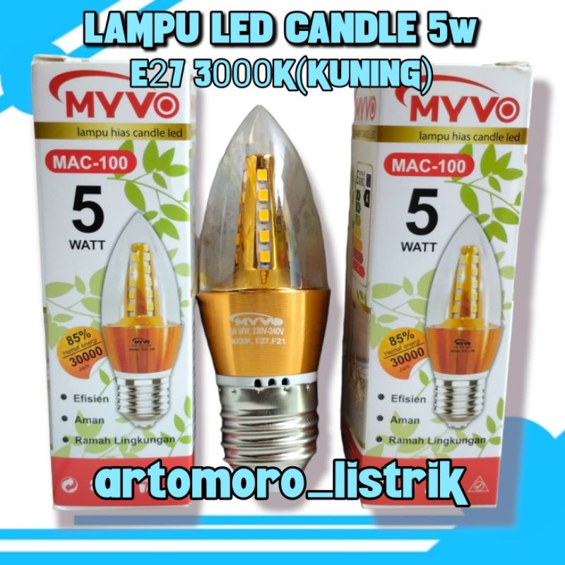 Jual Lampu Led Candle 5W Kuning Jantung Jagung/ Lampu Led Candle E27 3000K(KUNING) | Shopee ...