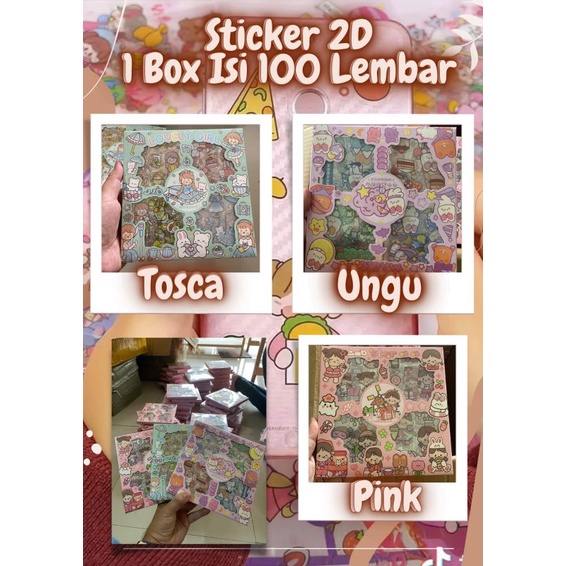 Jual STICKER 2D 1Box Isi 100 LEMBAR | Shopee Indonesia