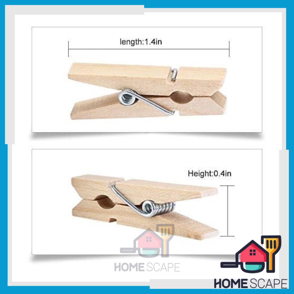 Jual KLIP JEPIT MINI KAYU FOTO UKURAN 35MM JEPITAN WOODEN POLOS CLIP ...