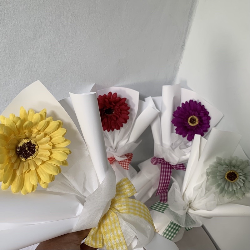 Jual Gerbera single bouquet / bunga artificial / artificial flower ...