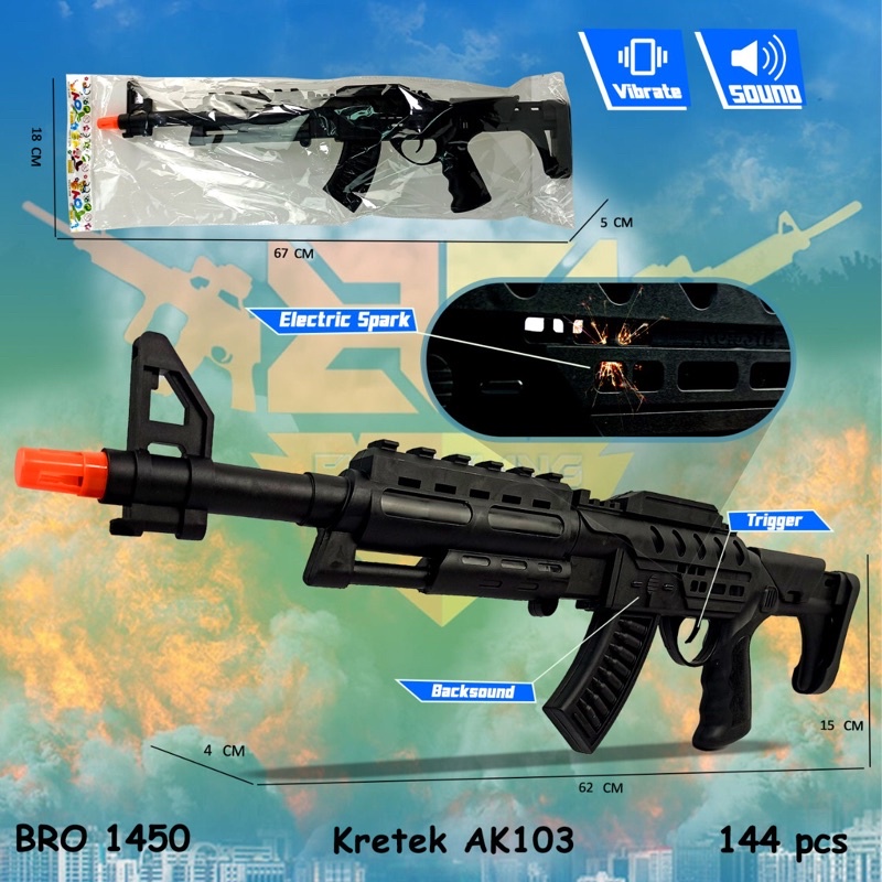 Jual Pistol Kretek AK47 Krotok Suara Bunyi Pistolan Tembak Tembakan Mainan Anak BIGBANG Jumbo ...