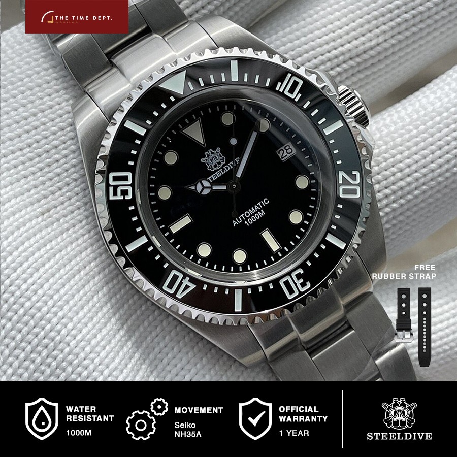Jual Steeldive SD1964 Rolex Sea-Dweller Homage NH35 Movement 1000m WR ...