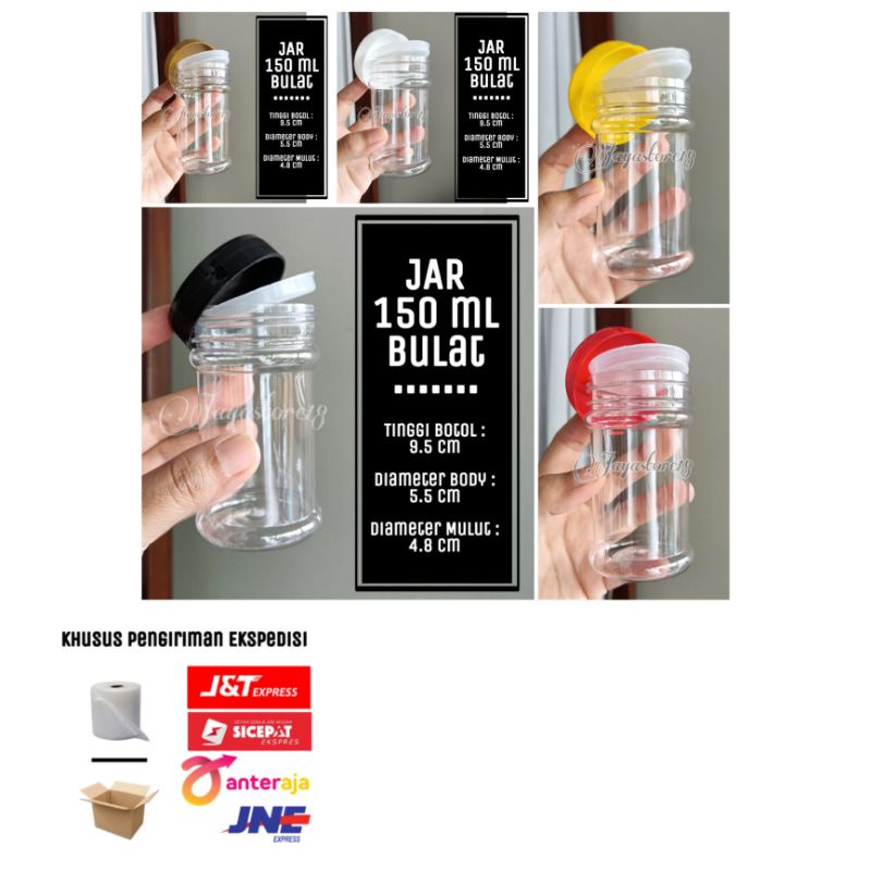 Jual JAR 150ML BULAT botol sambal KHUSUS EKSPEDISI JNE JNT SICEPAT ...