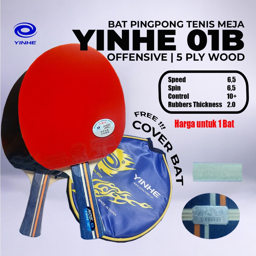 Jual Kayu Bat Tenis Meja Yinhe 01B FL Premade Pingpong Blade Full Set | Shopee Indonesia