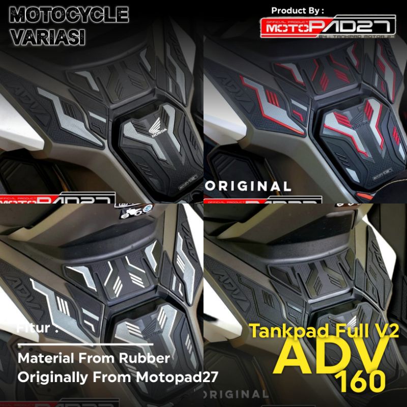 Jual Stiker Tankpad deckpad Karet ADV 160 Full / tank pad deck pad ...
