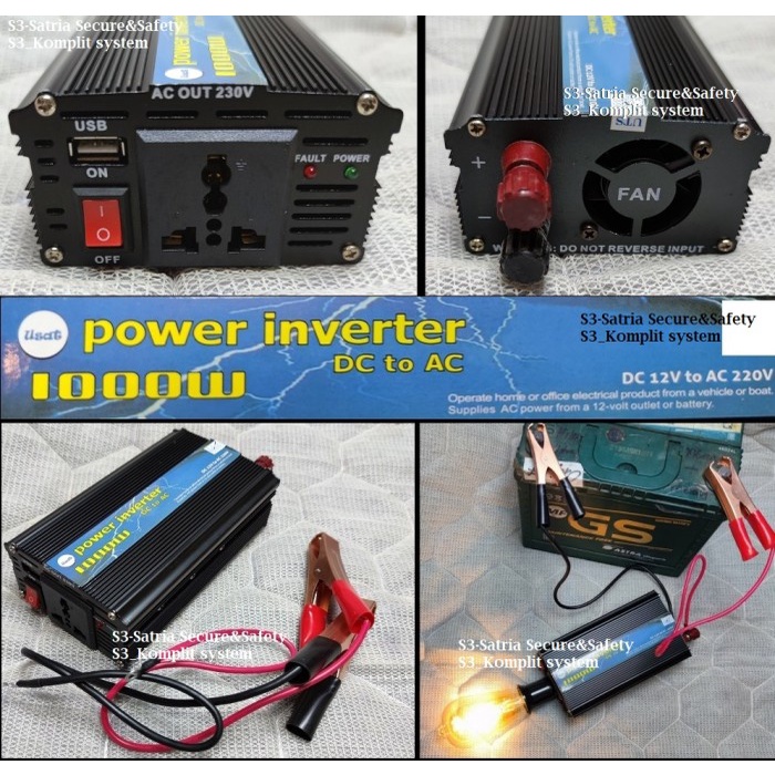 Jual Power Inverter 1000 W Dari Aki Dc 12V Ke Ac 220V / Inverter 1000W ...