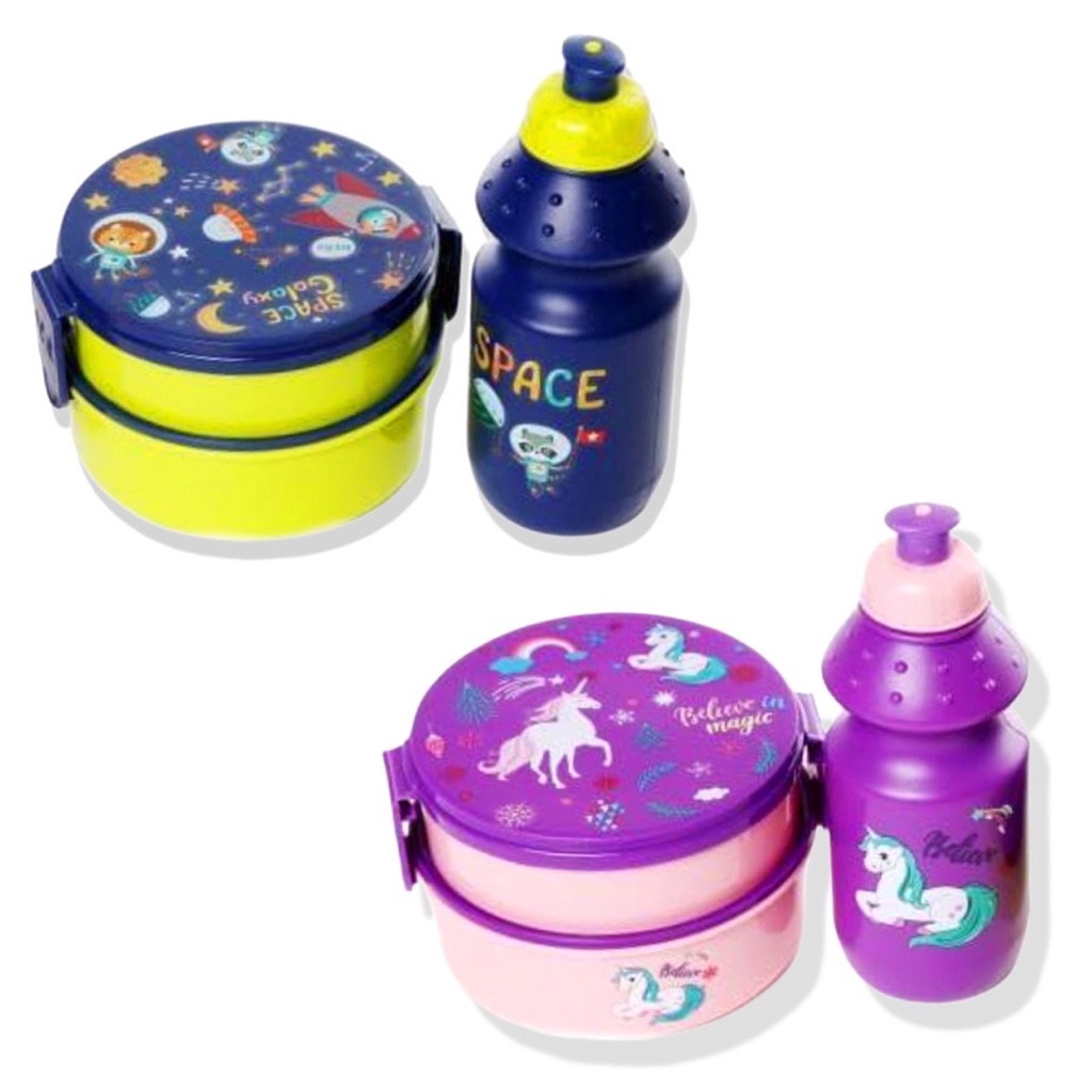 Jual Kotak Bekal Anak Set / Lunch Box Anak Set + Botol Minum Karakter | Shopee Indonesia