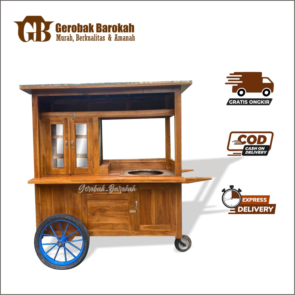 Jual Gerobak Bakso / Gerobak Bakso Dorong / Rombong Bakso Free Ongkir ...