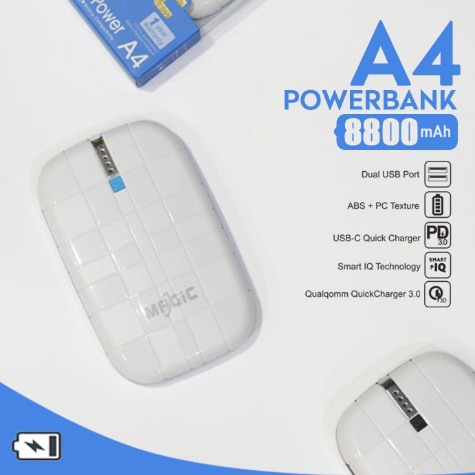 Jual Powerbank Real Kapasitas Magic A4 8800 mAh | Shopee Indonesia