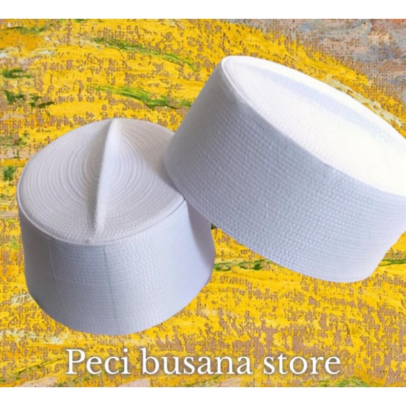 Jual Peci putih terlaris peci Kalbut peci keren peci haji polos putih ...