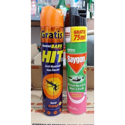 Jual BAYGON | HIT Obat Anti Nyamuk Semprot 600ml+ 75ml | Shopee Indonesia