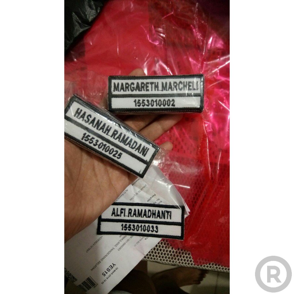 Jual Bordir Nama / Patch Nama / Name Tag / Papan Nama - Gudep Bordir ...