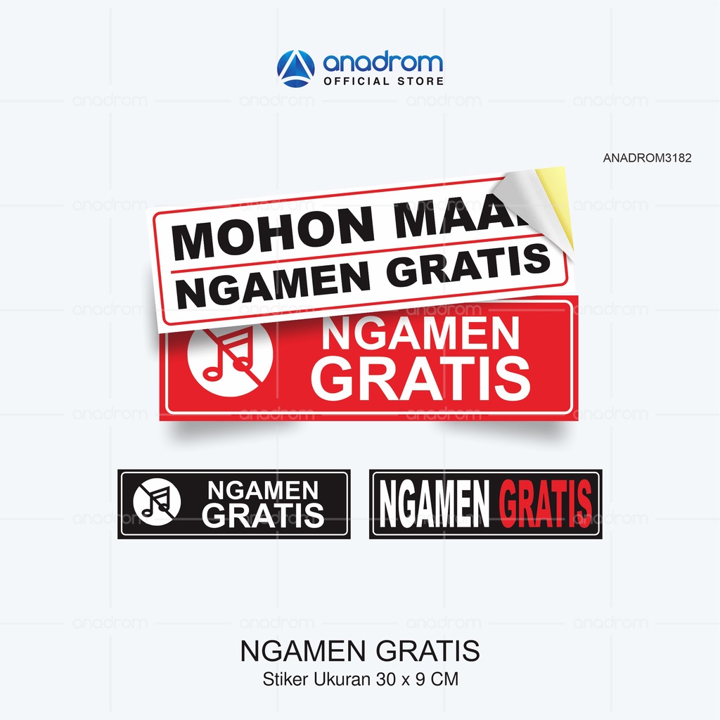 Jual Stiker Ngamen Gratis I Size 30x9 Cm I Anadrom 3182 | Shopee Indonesia