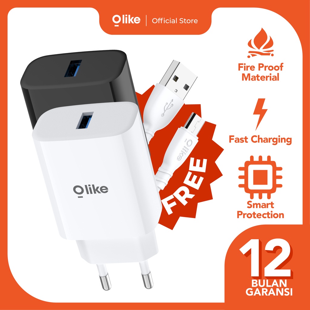 Jual ADAPTOR CHARGER Olike C301 Fast Charging 3A 18W Free Kabel Type-C ...