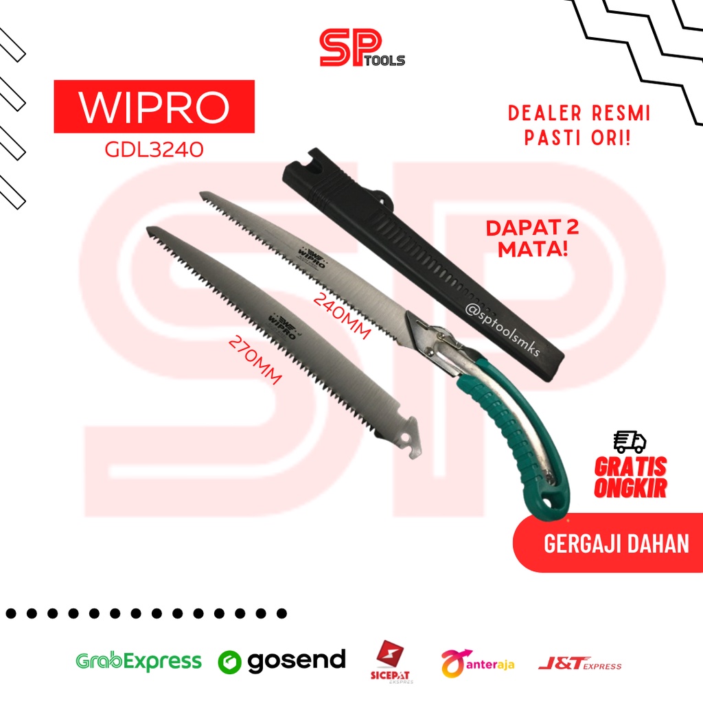 Jual GERGAJI DAHAN KAYU RANTING POHON 2 MATA 240MM / 270MM WIPRO GDL ...