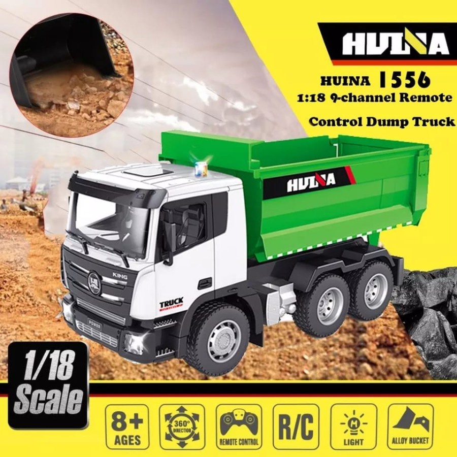 Jual RC HUINA 1556 Skala 1/18 Mobil Traktor 9Ch Model Truk Sampah Murah ...
