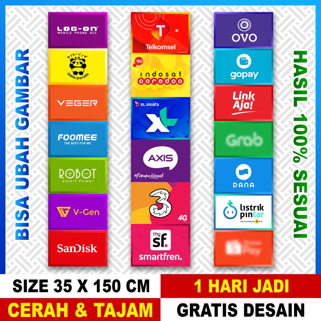 Jual BANNER KONTER LOGO PROVIDER OPERATOR / LOGO ACCESORIES HP / LOGO ...