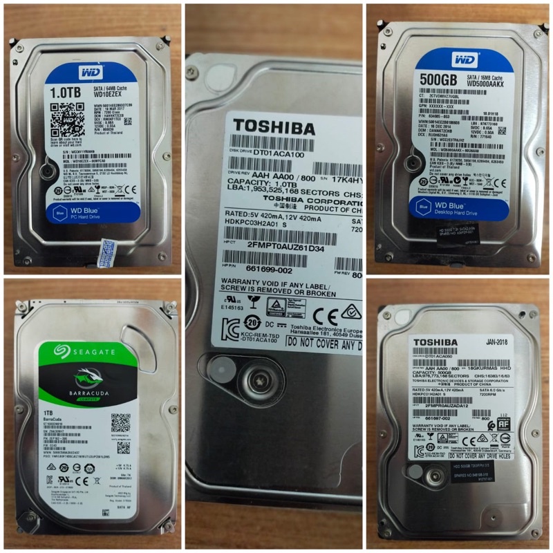 Jual HDD HARDISK INTERNAL PC KOMPUTER 3,5” 500GB 1TB TOSHIBA SEAGATE WD ...