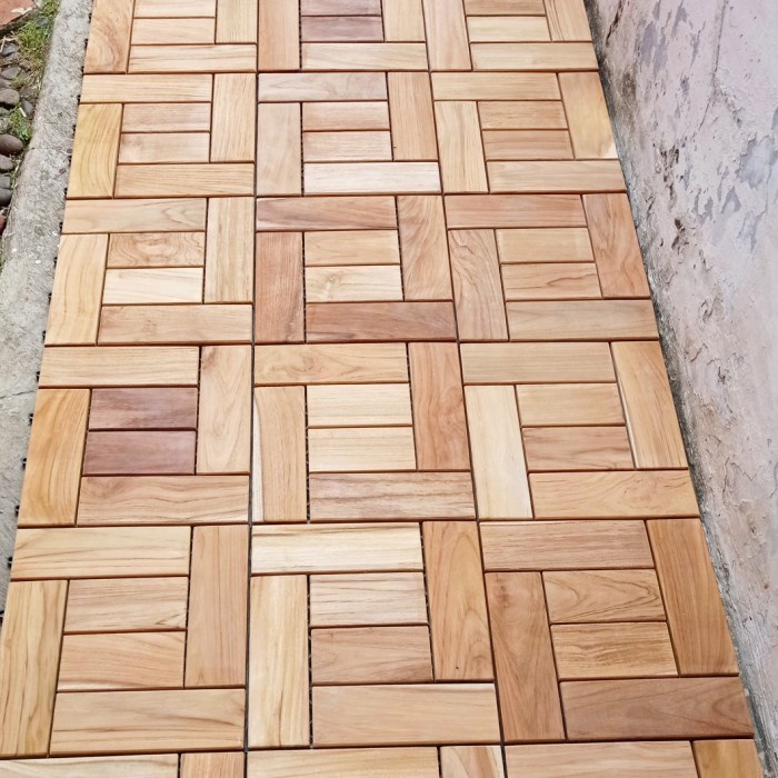 Jual Lantai kayu jati motif CIRCLE / decking tile Deck kayu | Shopee ...