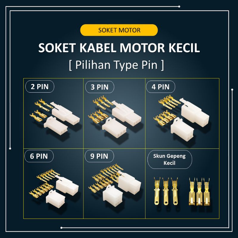 Jual Soket Socket Konektor Kabel 2 3 4 6 9 Pin Kecil 1 Set Basar ...