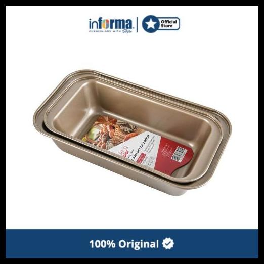Jual Informa - Loyang Kue Baker Loaf Pan Set Of 2 Gold | Shopee Indonesia