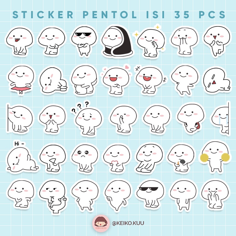 Jual [ 35 PCS ] STICKER PENTOL WATERPROOF UNTUK LAPTOP HP TUMBLER ...