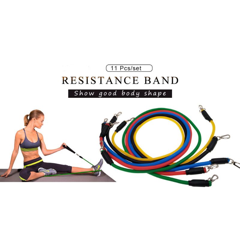 Jual Tali Stretching Pilates Tube Yoga Fitness 11 Set | Shopee Indonesia