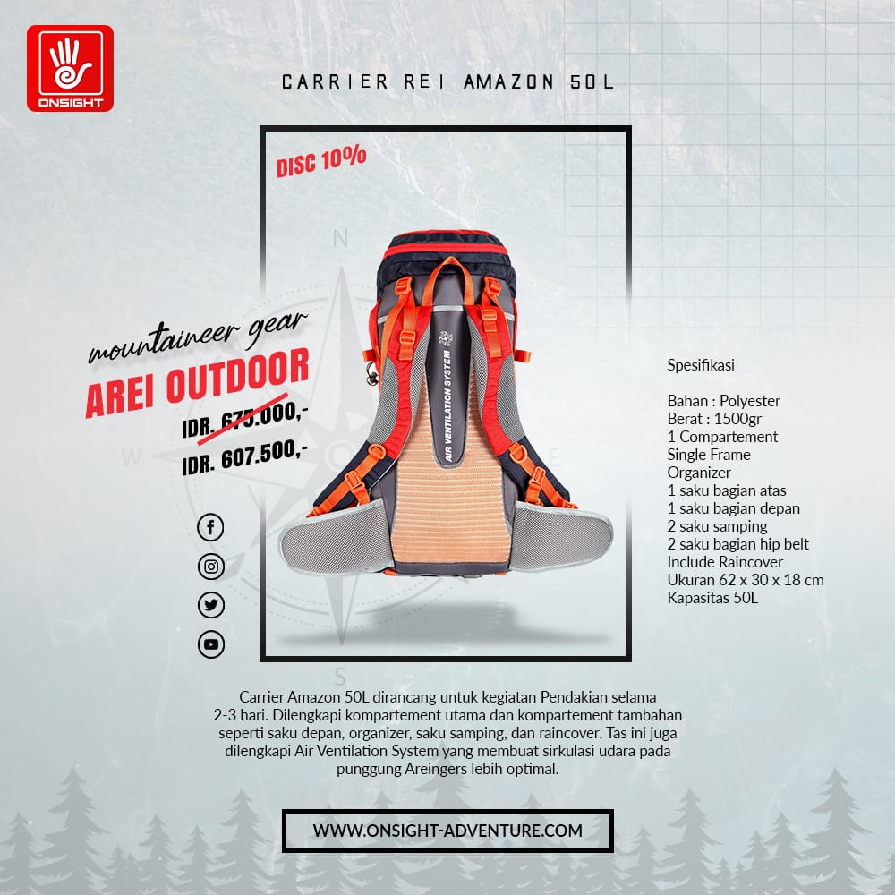 Jual CARRIER REI AMAZON 50 L | Shopee Indonesia