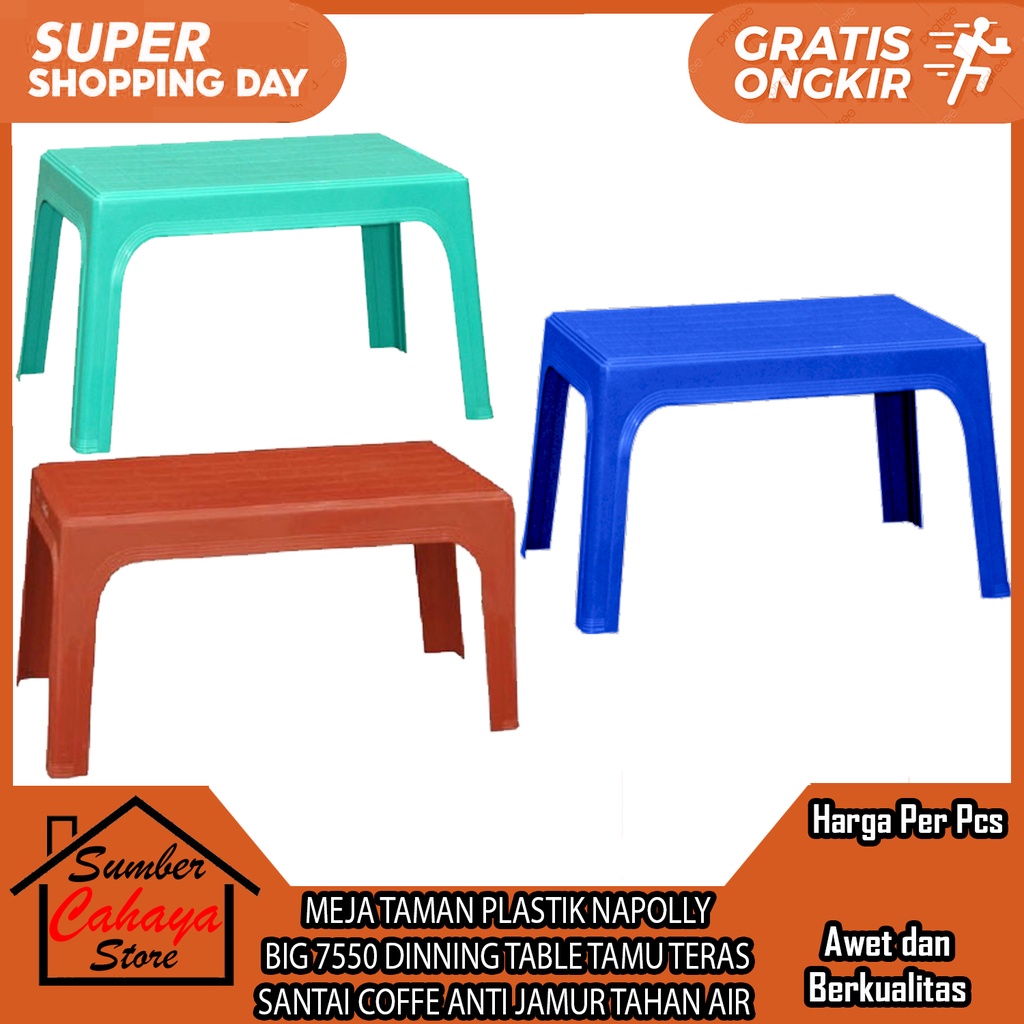 Jual MEJA TAMAN PLASTIK NAPOLLY BIG 7550 DINNING TABLE TAMU TERAS ...