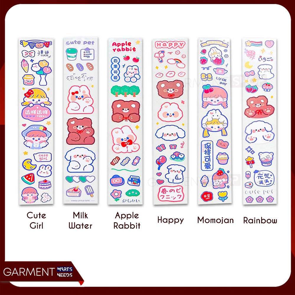 Jual Sticker Aesthetic Kelinci Beruang Lucu Stiker Dekorasi Journal ...