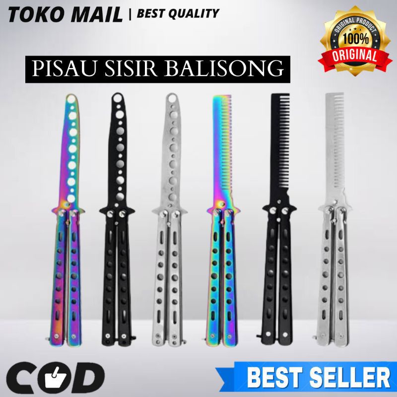 Jual COD Sisir Besi Pisau Lipat Blisong Tumpul Untuk Latihan Trick Free ...