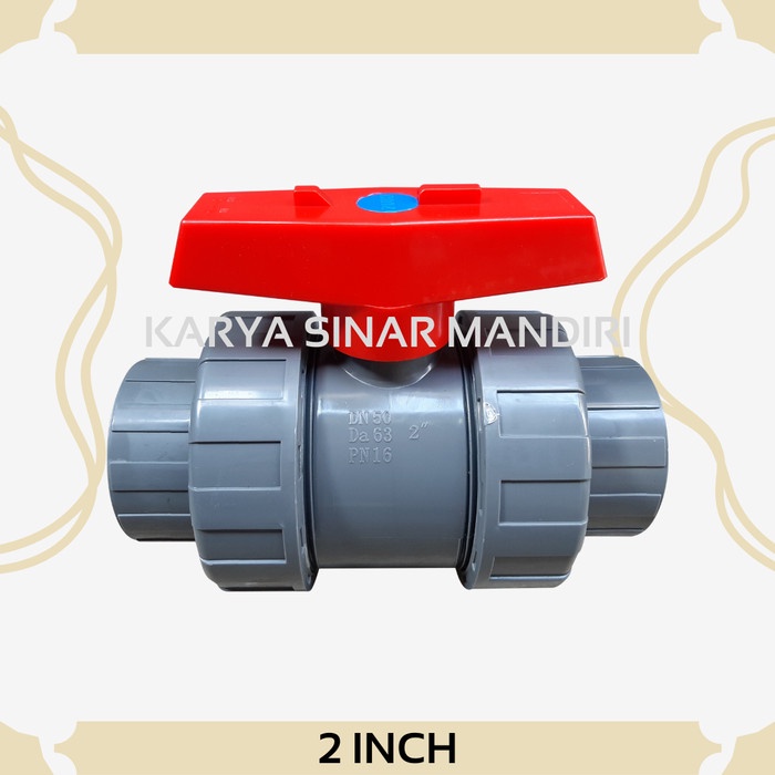 Jual Double Union Ball Valve Pvc 2 Inch Socket / Ball Valve Water Mur ...