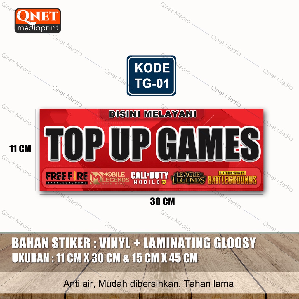 Jual STIKER TOP UP GAMES + LAMINASI GLOSSY | Shopee Indonesia