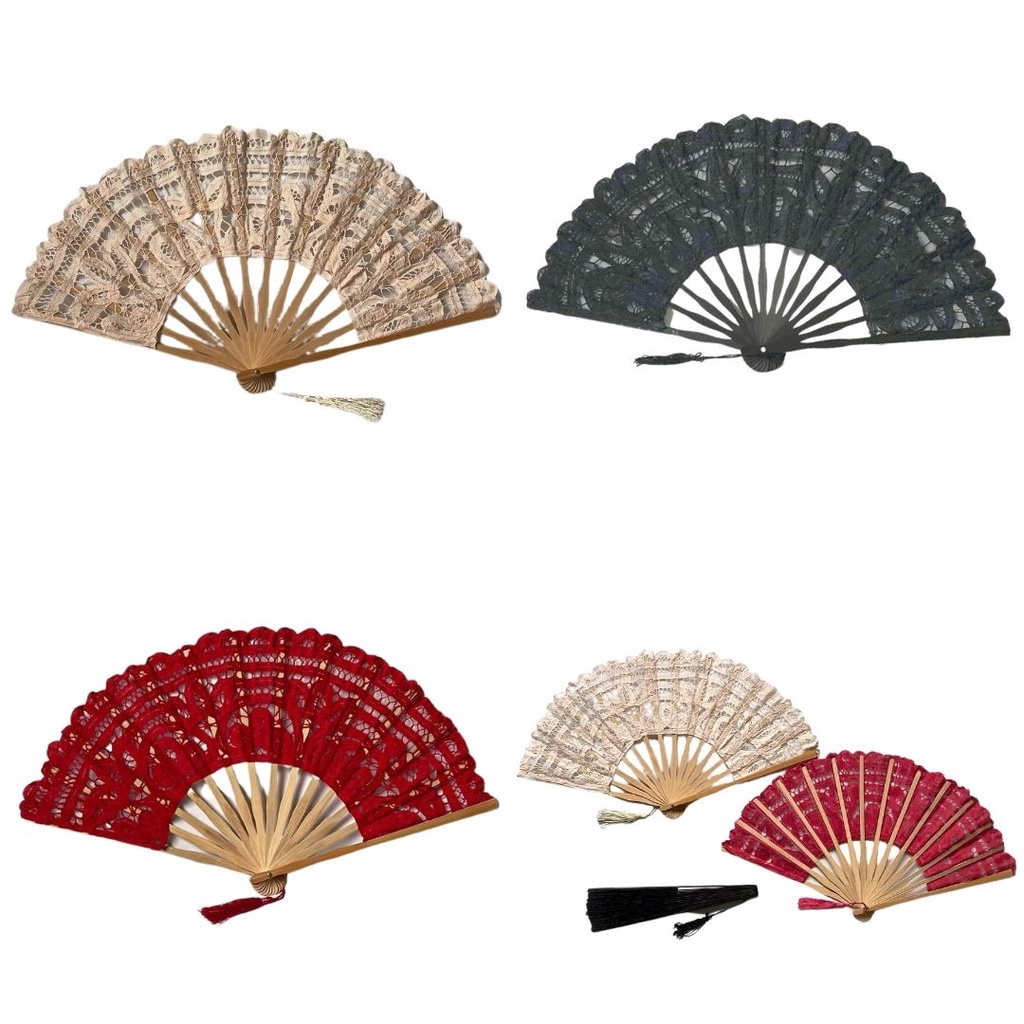 Jual Folded Ethnic Victorian Embroidery Lace Hand Fan Kipas Tangan ...