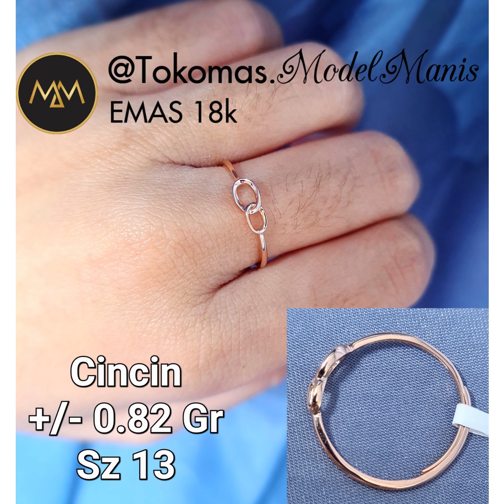 Jual Cincin Italy Double Circle emas italy 750 kadar 18k | Shopee Indonesia