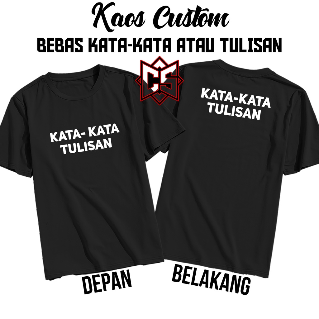 Jual KAOS CUSTOM BEBAS SABLON TULISAN NAMA HURUF DAN KATA-KATA SUKA ...