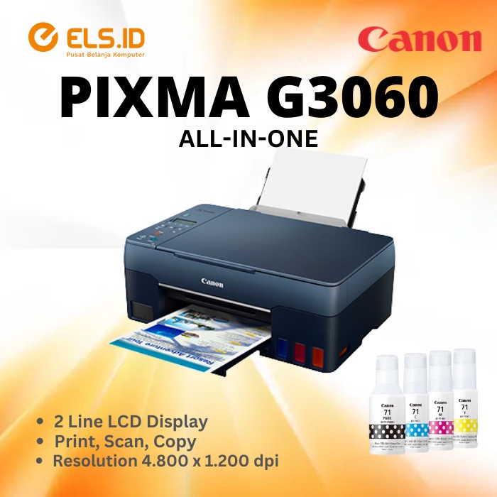 Jual Canon PIXMA G3060 Printer Wireless Print Scan Copy ink tank system ...