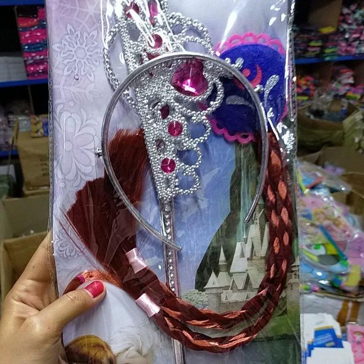 Jual Recomended Rambut Frozen elsa anna 3in1 (bando mahkota +rambut ...