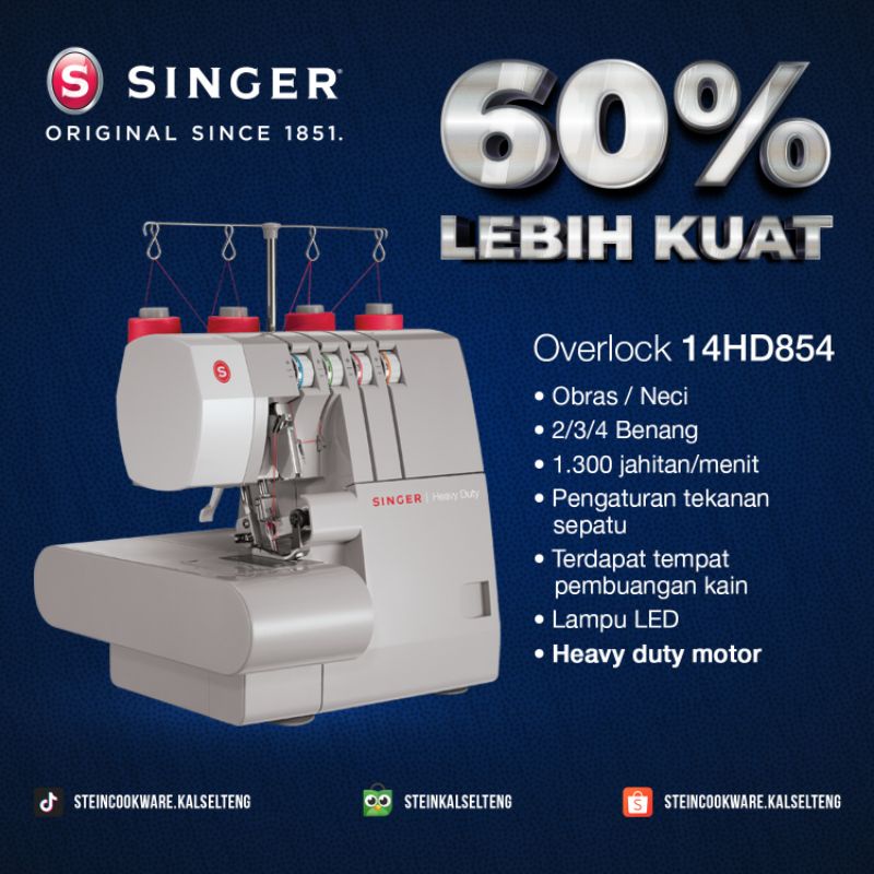 Jual Mesin Obras SINGER Overlock 14HD854 | Shopee Indonesia